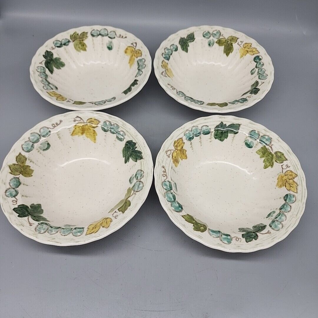 Vintage Metlox Poppytrail Vineyard 7" Cereal Bowls SET OF 4 California ...