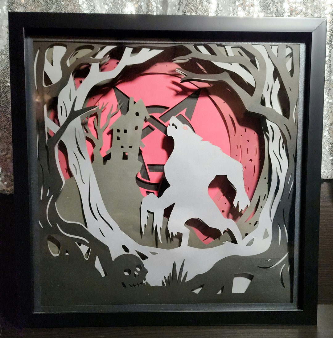 Werewolf Howling 12x12in Shadow Box - Etsy