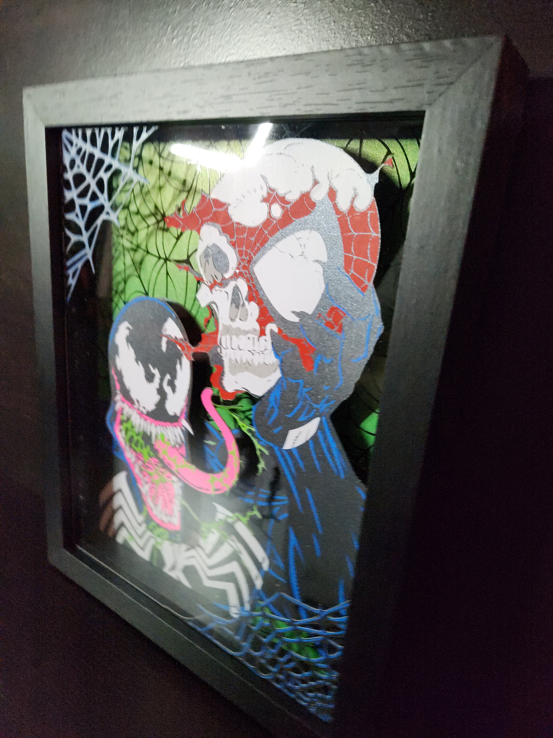 Venom / Spider-man 8 X 10in Shadow Box Amazing Spiderman #347 Vengeance ...