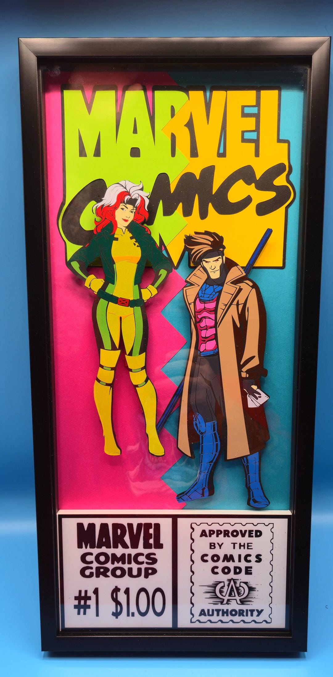 Rogue and Gambit Marvel Comics Corner Box X Men 97 9x20 Shadowbox Vinyl ...