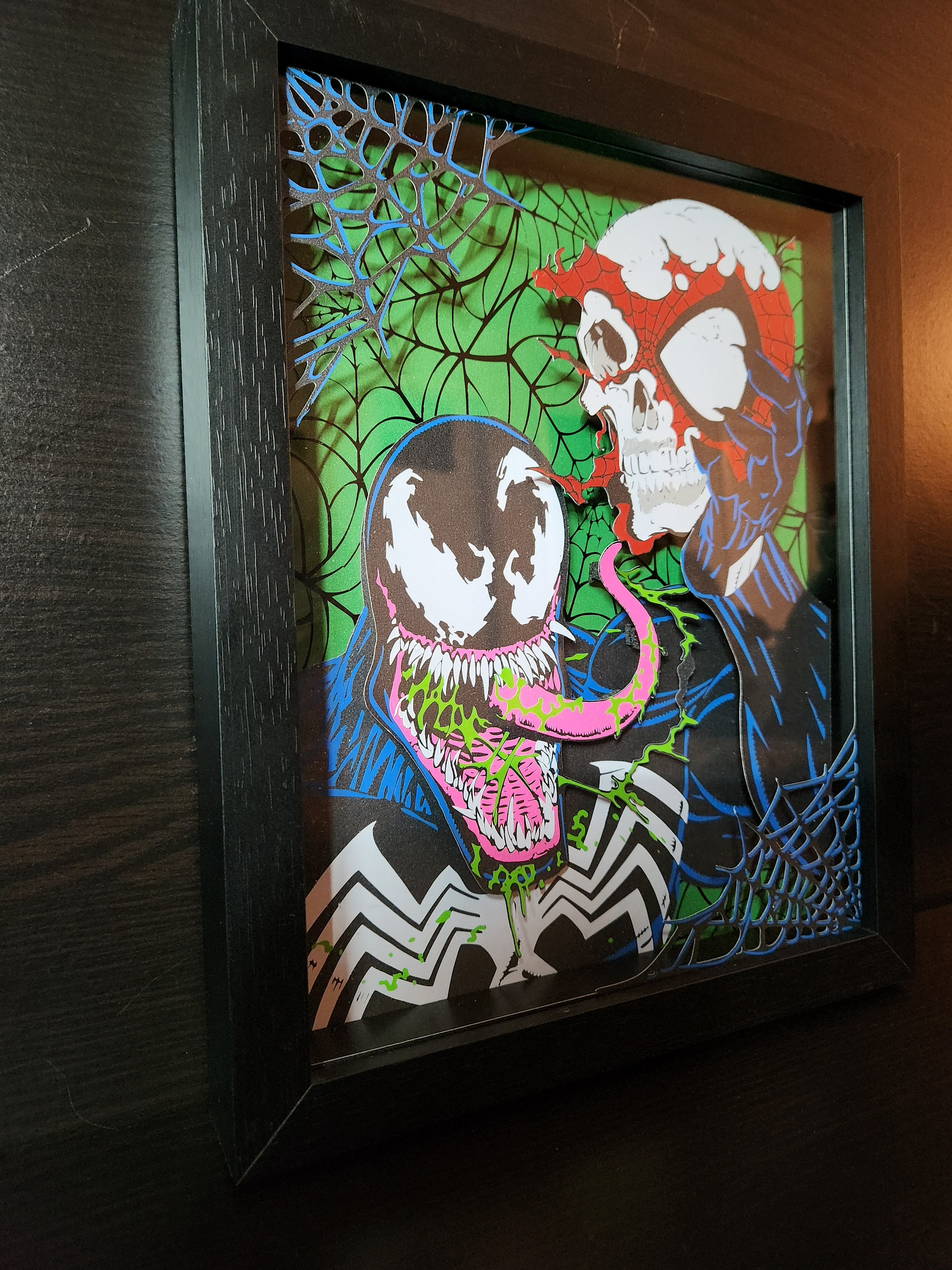 Venom / Spider-man 8 X 10in Shadow Box Amazing Spiderman #347 Vengeance ...