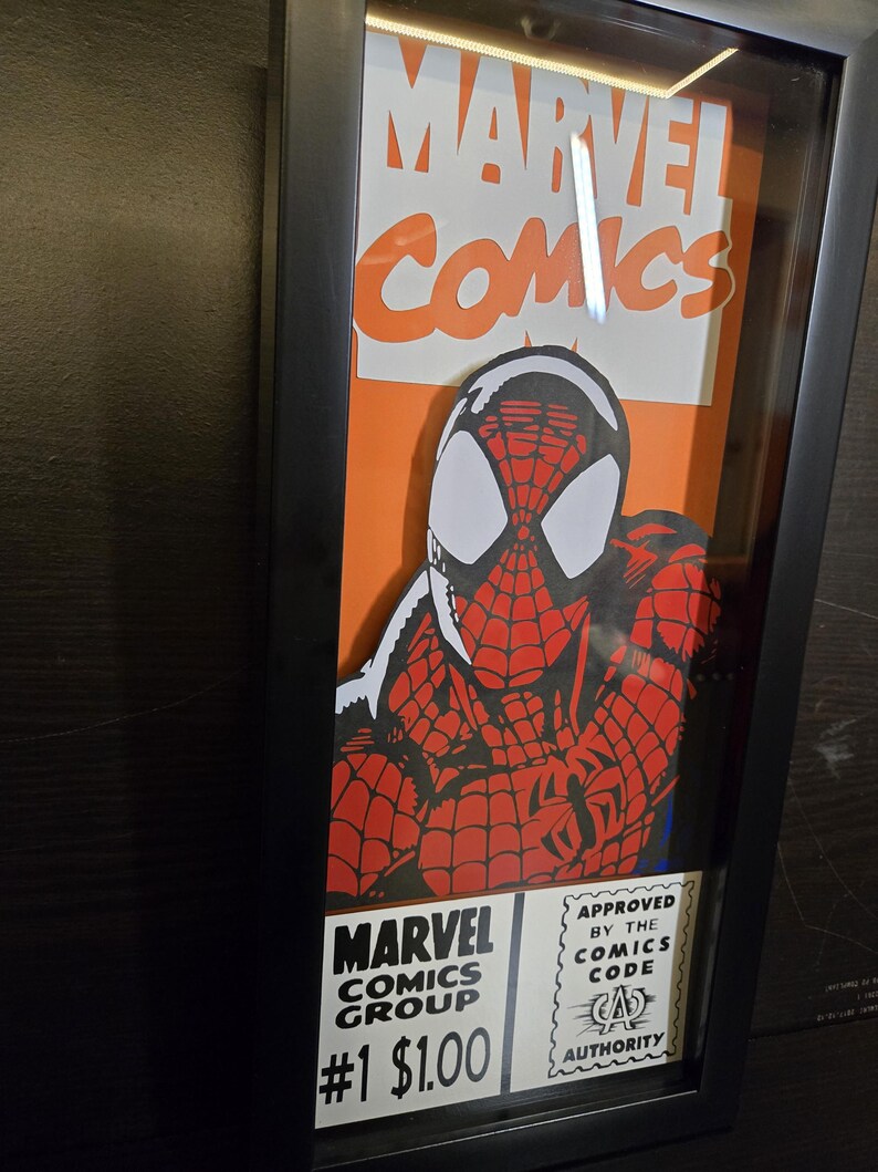 Spiderman Marvel Comics Corner Box 6x14 Shadowbox Vinyl on Paper - Etsy