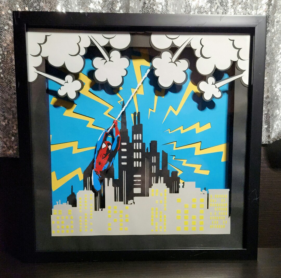 Spider-man 12x12in Shadow Box Spidey Sense - Etsy