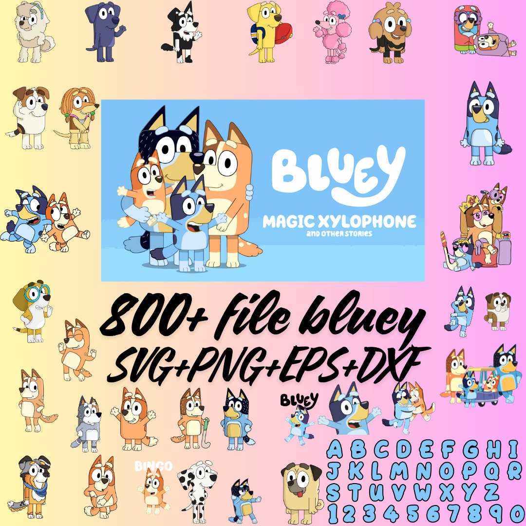 Bluey Png Files Set Bundle Only Bluey Png Bluey Family Bundle Bluey and ...
