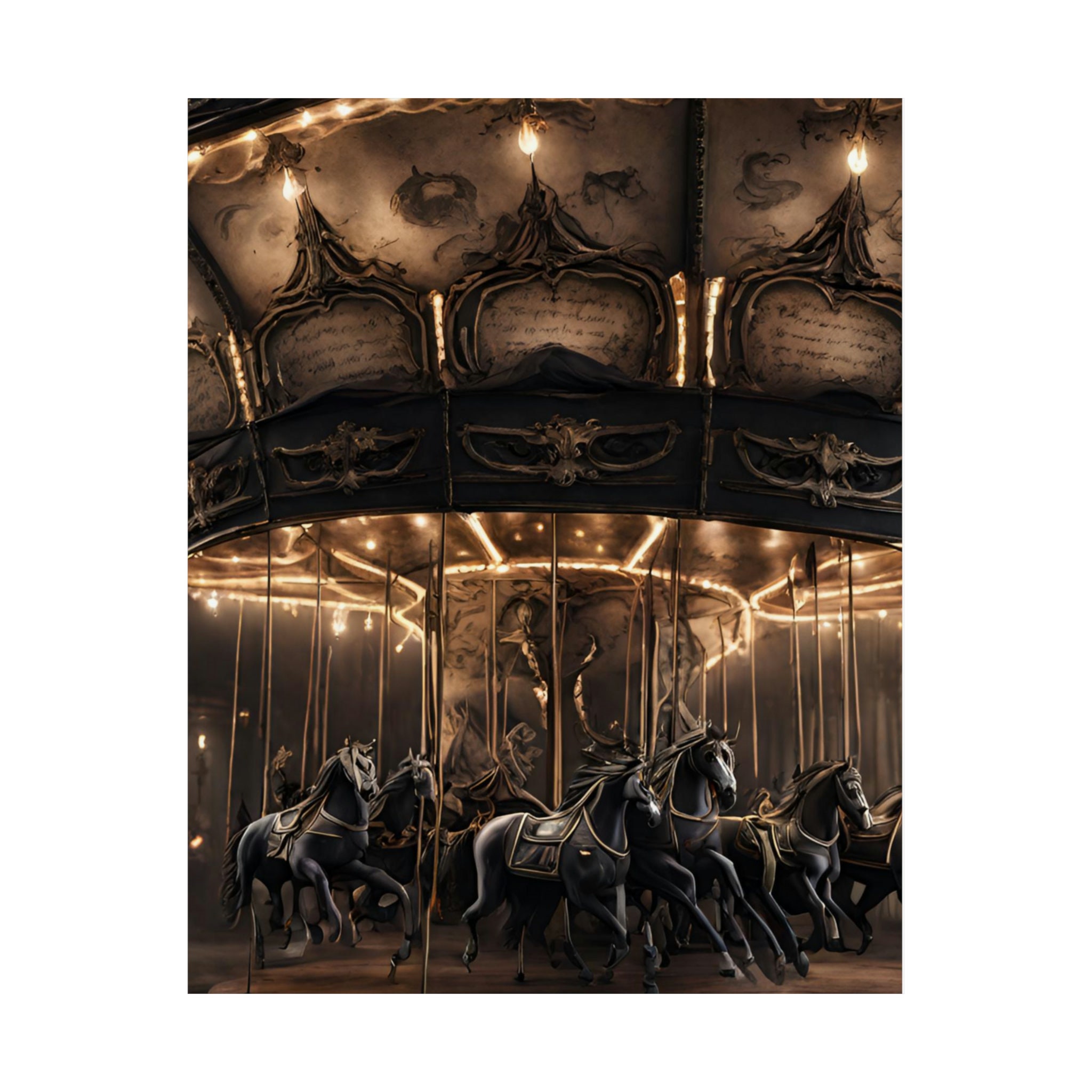 Whimsy Goth Carousel Dark Aesthetic Matte Vertical Wall Art Posters - Etsy