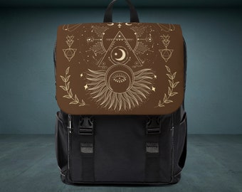 Celestial Moon Phases Unisex Casual Shoulder Backpack Crescent Moons ...