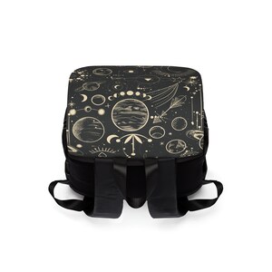Celestial Moon Phases Unisex Casual Shoulder Backpack Crescent Moons Whimsigoth Dark Art Lover ...