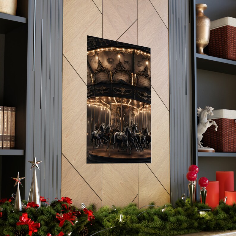 Whimsy Goth Carousel Dark Aesthetic Matte Vertical Wall Art Posters - Etsy