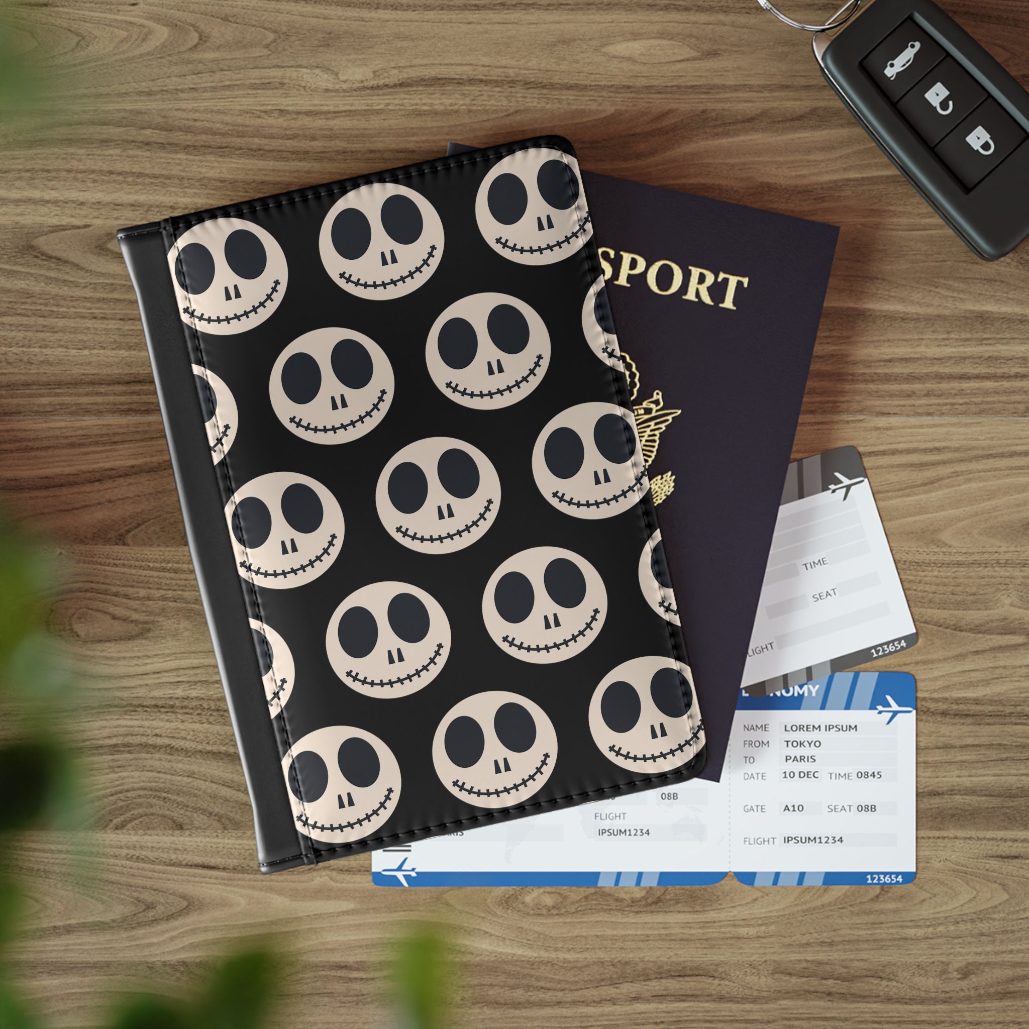 Goth Skull Face Passport Cover Spooky Goth Travel Accessories Honeymoon ...