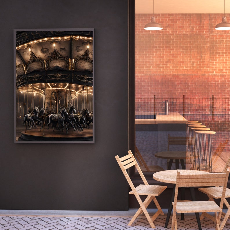 Whimsy Goth Carousel Dark Aesthetic Matte Vertical Wall Art Posters - Etsy