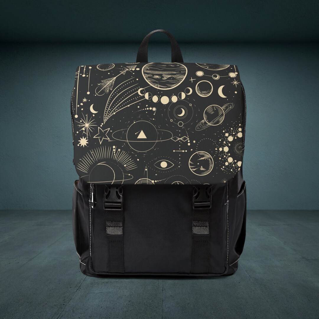 Celestial Moon Phases Unisex Casual Shoulder Backpack Crescent Moons ...