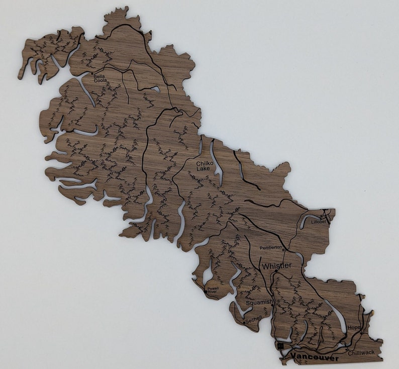 3D Wood Map of British Columbia Canada - Etsy
