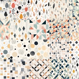 Modern Scandinavian Digital Papers - Neutral Tones, Abstract ...