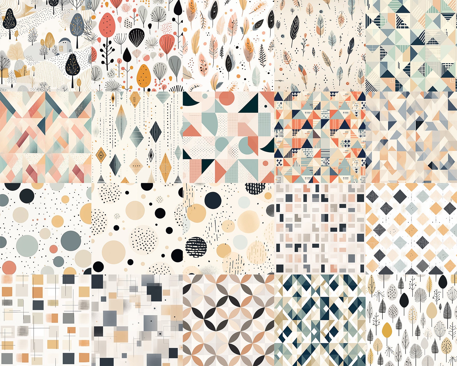Modern Scandinavian Digital Papers - Neutral Tones, Abstract ...