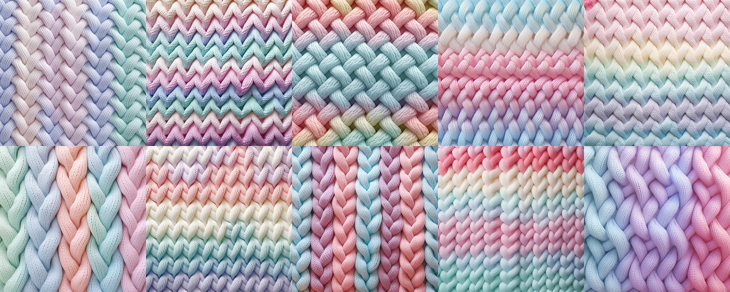 3D Knitting Pattern Digital Papers - Pastel Tones for Scrapbooking ...