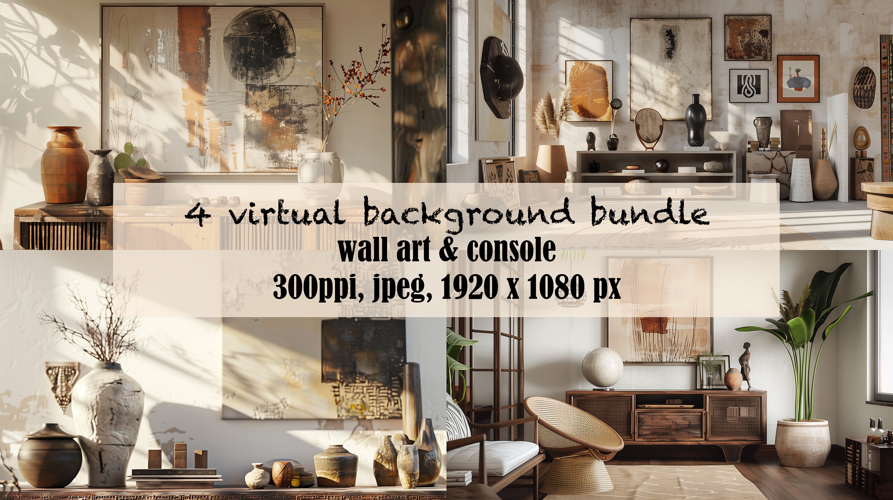Virtual Background Pack, Professional & Stylish Zoom Backdrops for Home ...