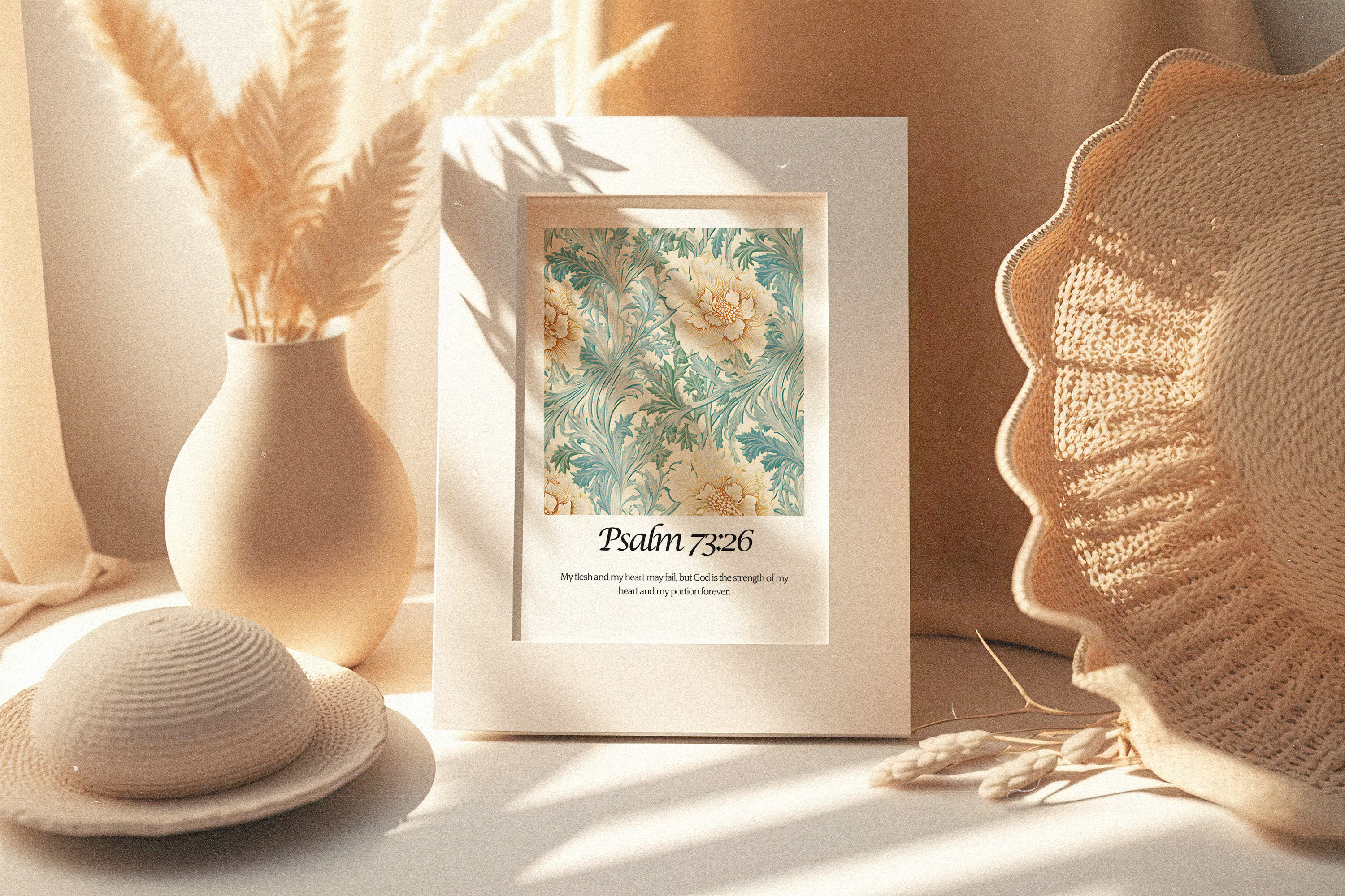 Psalm 73:26 Bible Verse Poster Boho Bible Verse Print Vintage Scripture ...
