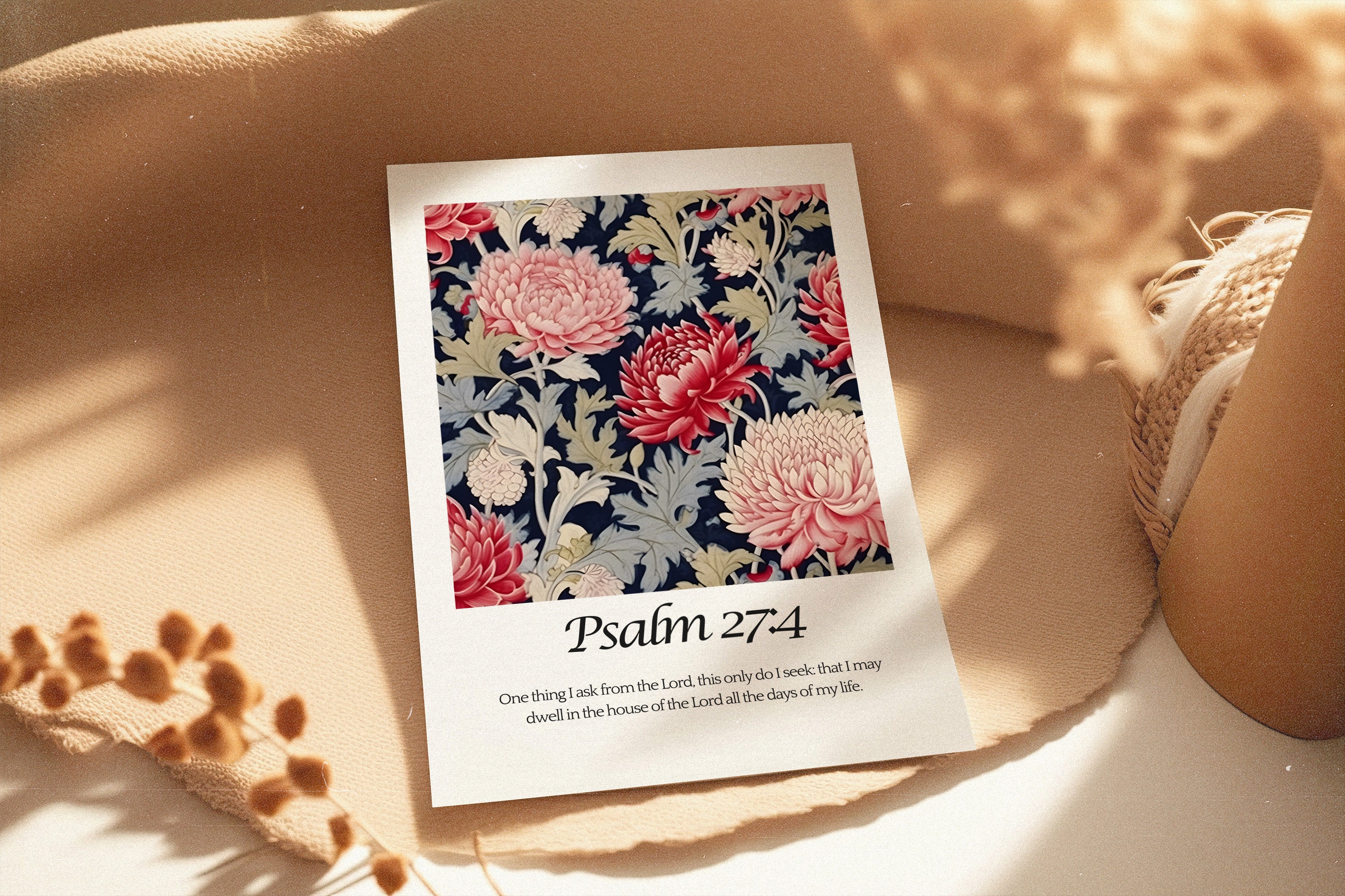 Psalm 27:4 Bible Verse Poster Boho Bible Verse Print Vintage Scripture ...