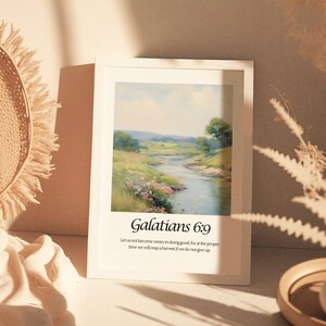 Galatians 6:9 Bible Verse Poster | Boho Bible Verse Print | Vintage ...