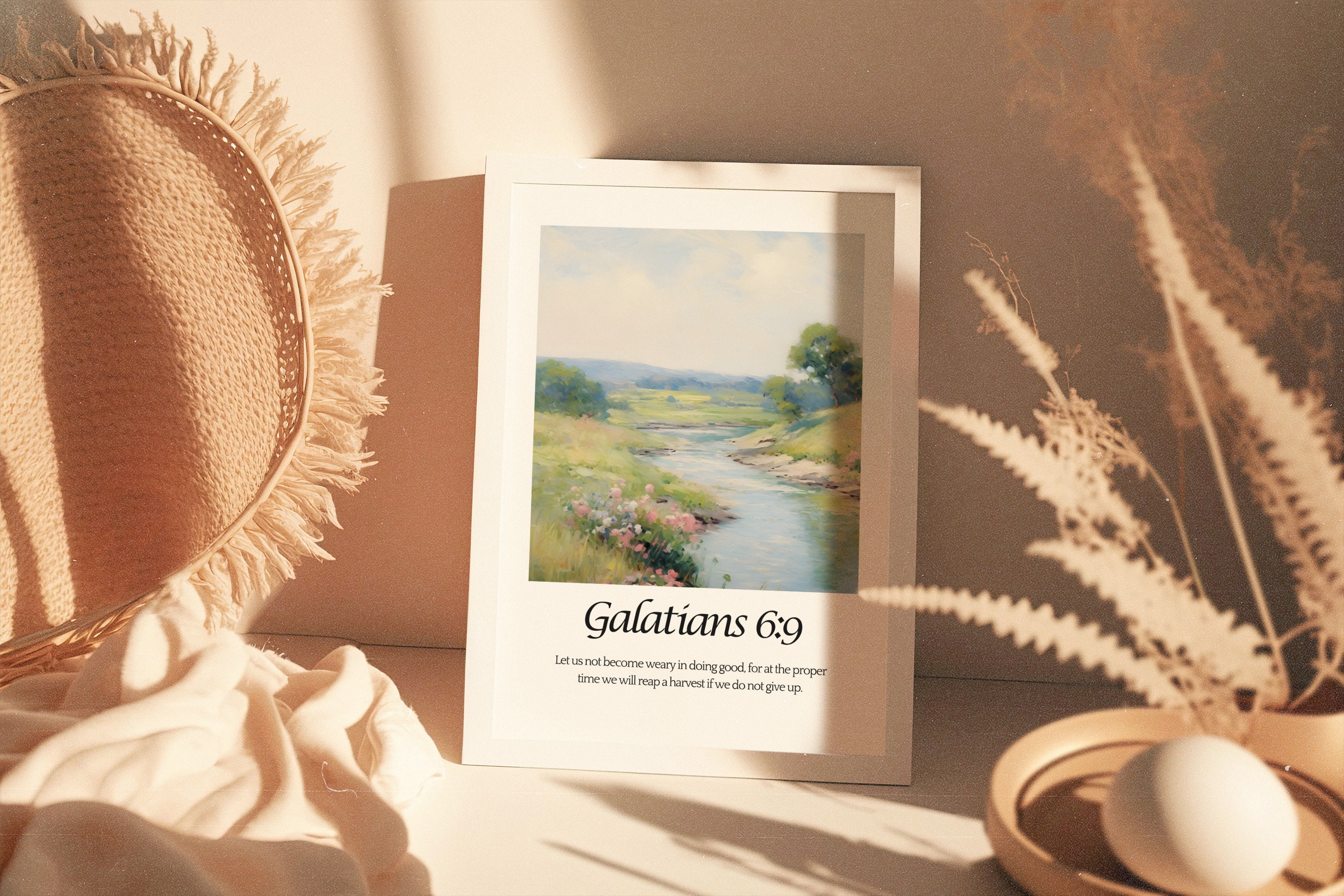 Galatians 6:9 Bible Verse Poster | Boho Bible Verse Print | Vintage ...