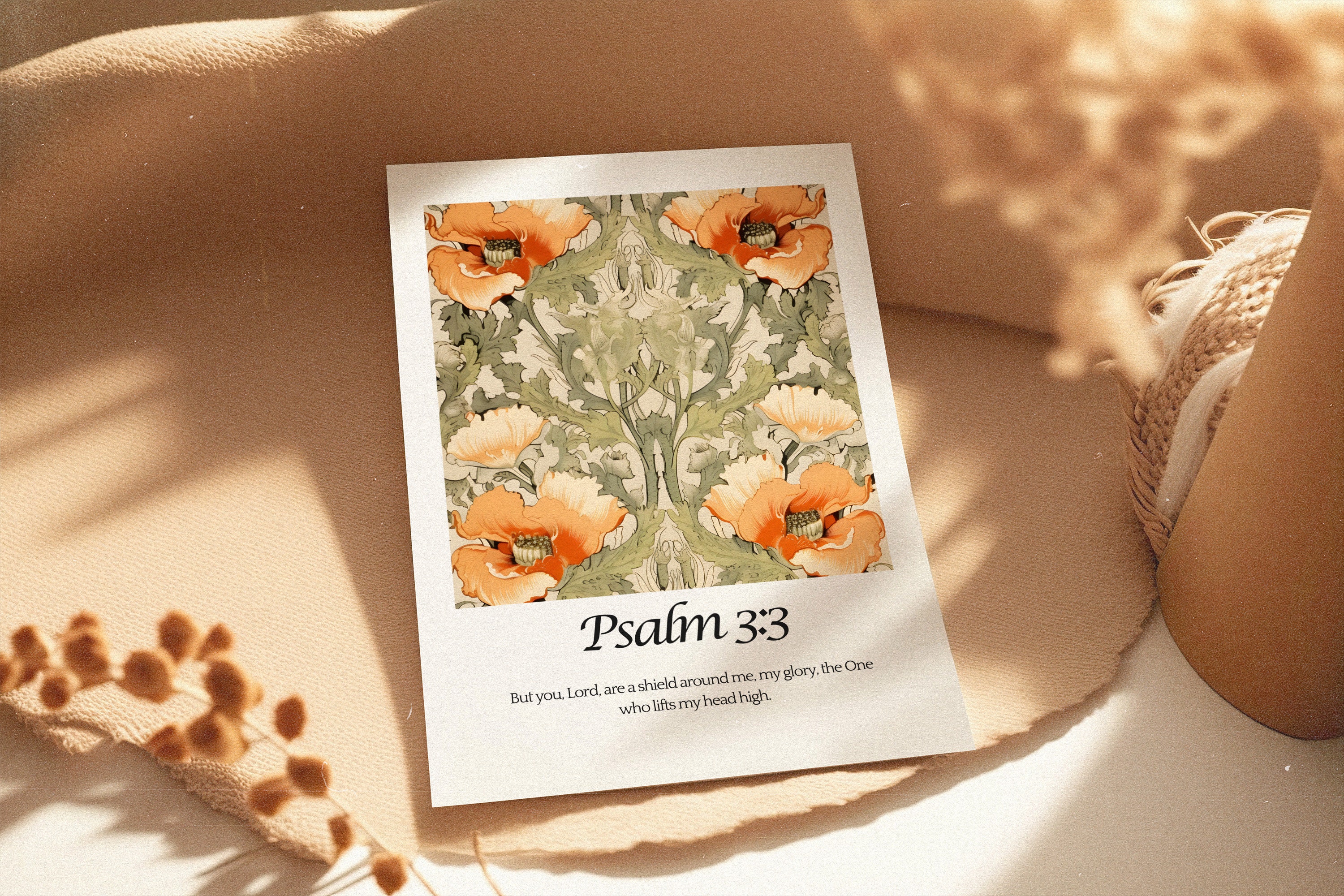 Psalm 3:3 Bible Verse Poster | Boho Bible Verse Print | Vintage ...
