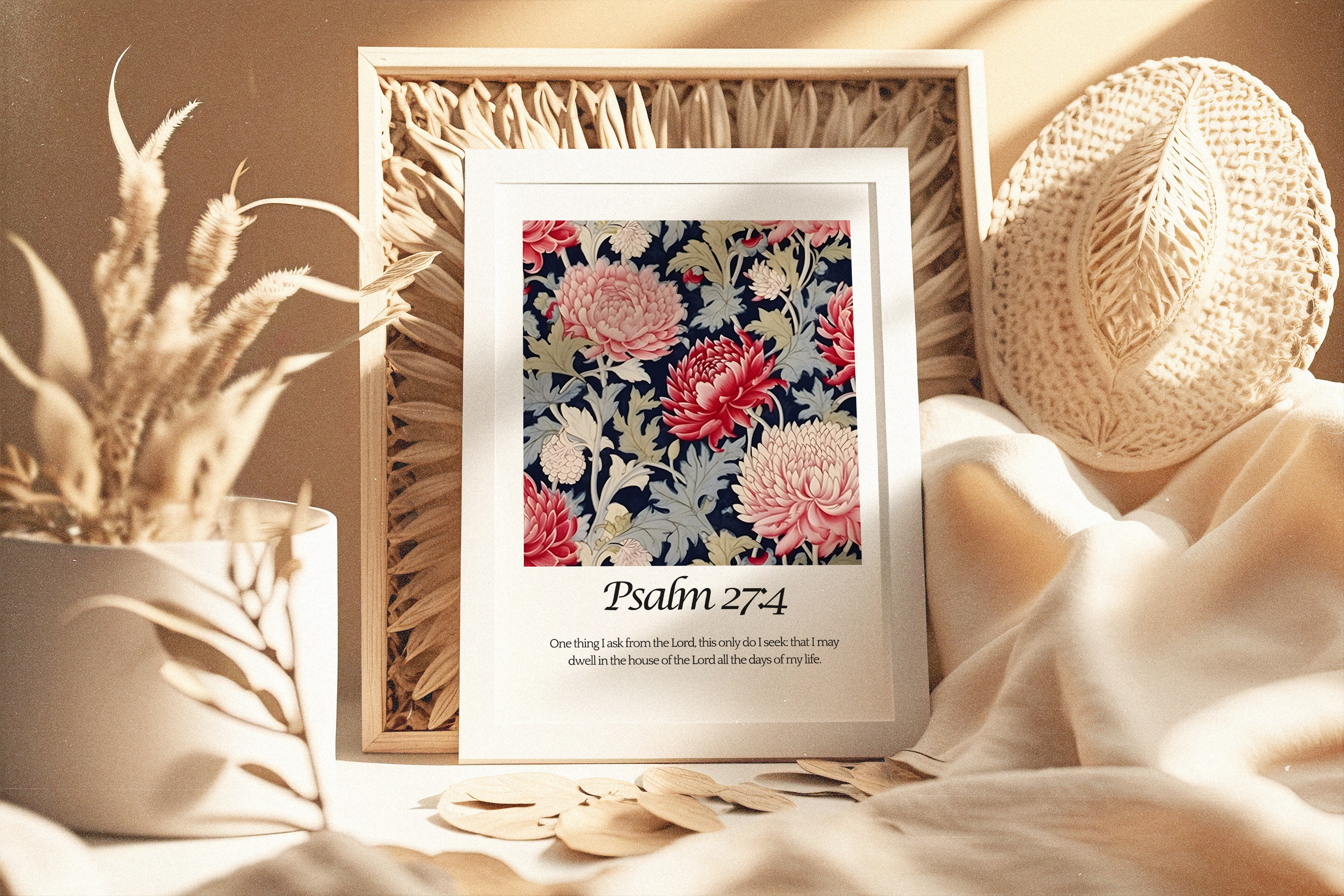 Psalm 27:4 Bible Verse Poster Boho Bible Verse Print Vintage Scripture ...