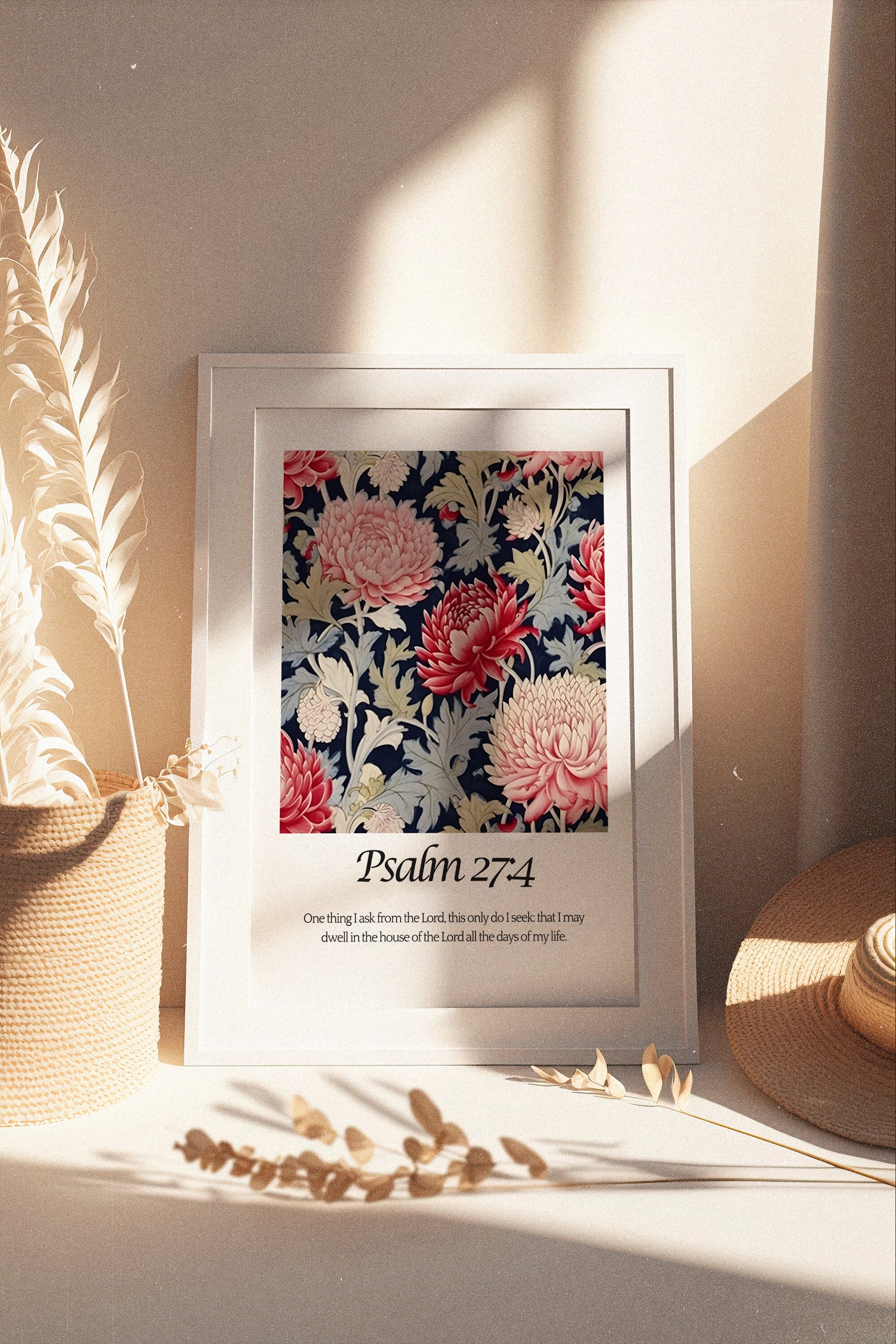 Psalm 27:4 Bible Verse Poster Boho Bible Verse Print Vintage Scripture ...