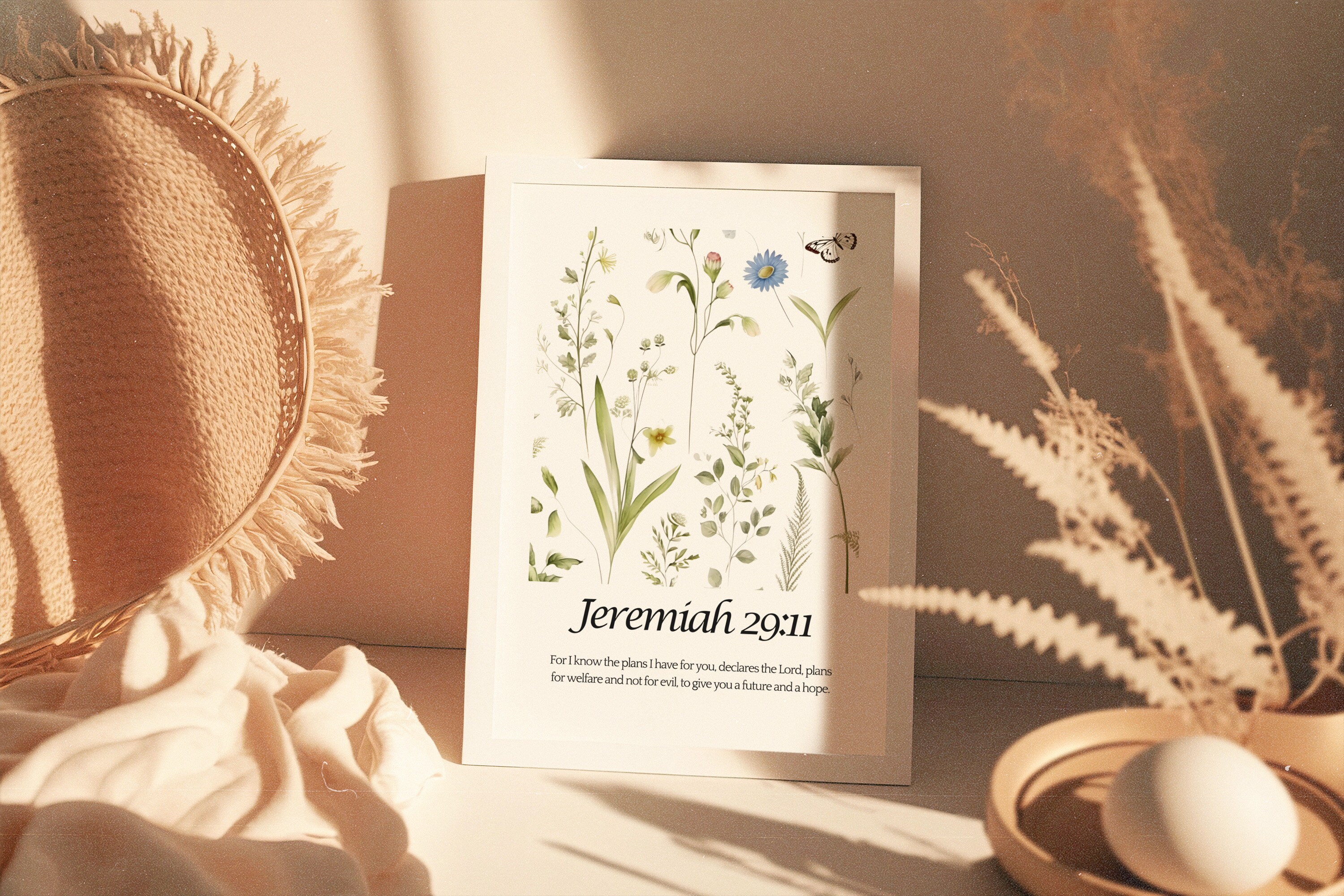 Jeremiah 29:11 Bible Verse Poster Boho Bible Verse Print Vintage ...