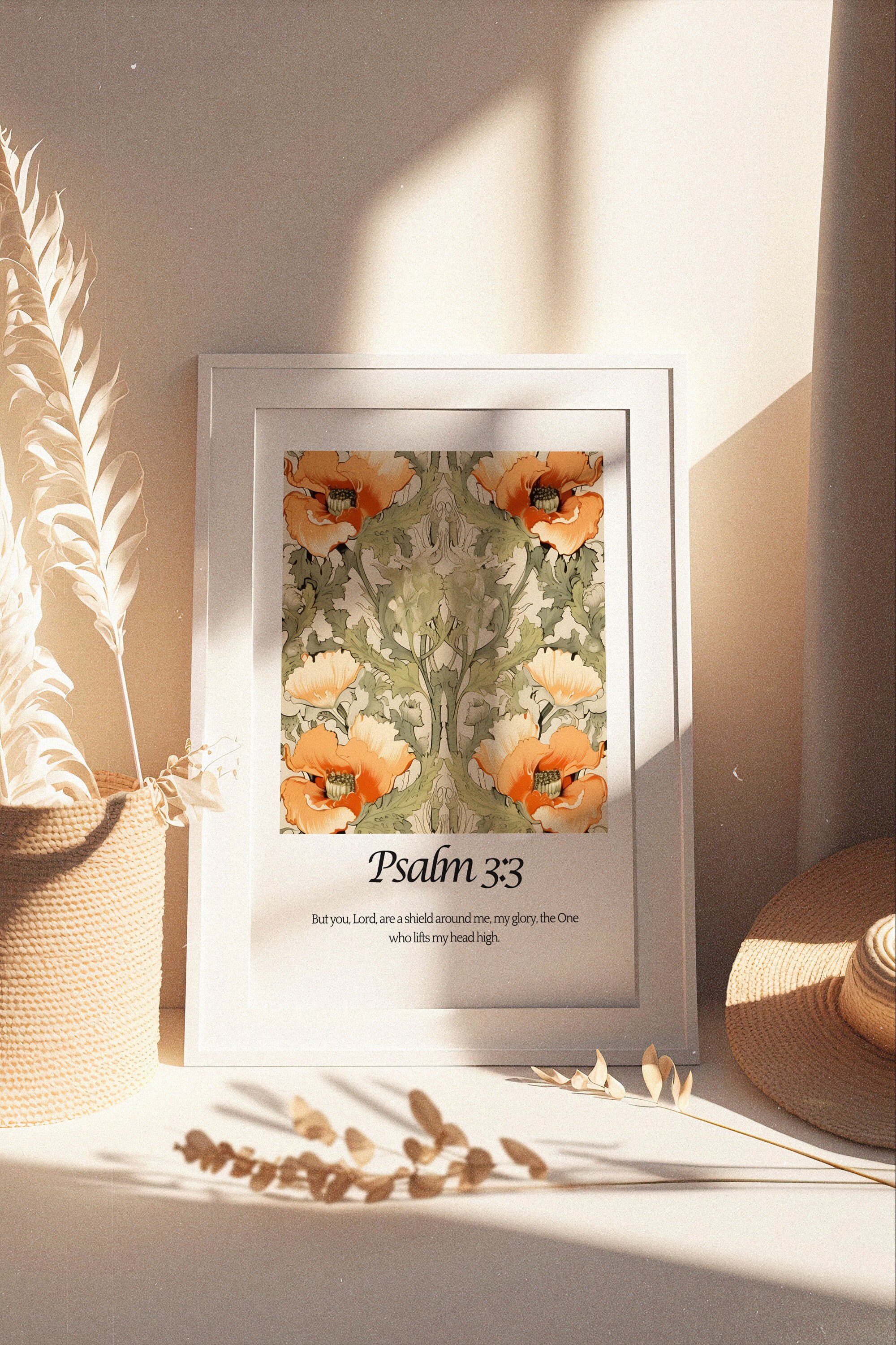 Psalm 3:3 Bible Verse Poster | Boho Bible Verse Print | Vintage ...