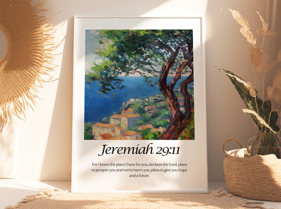 Jeremiah 29:11 Bible Verse Poster | Boho Bible Verse Print | Vintage ...