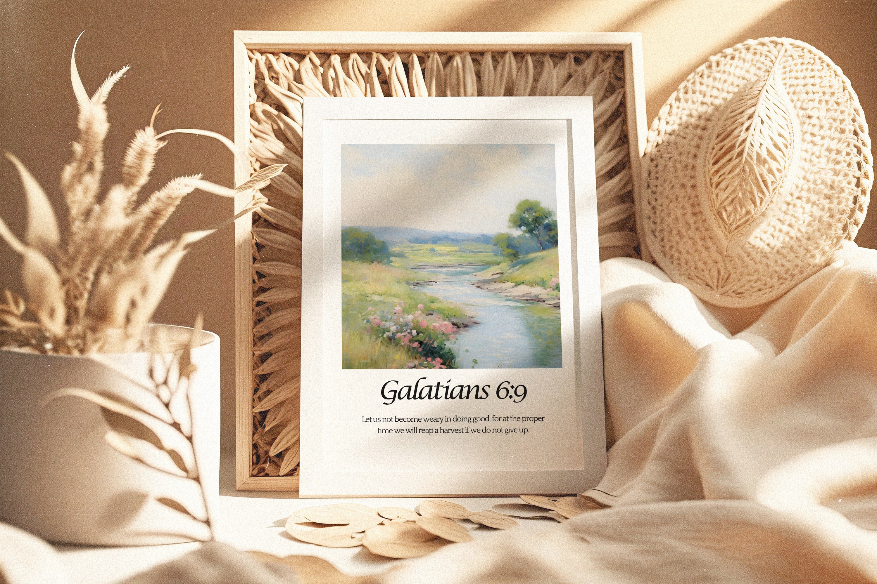 Galatians 6:9 Bible Verse Poster | Boho Bible Verse Print | Vintage ...