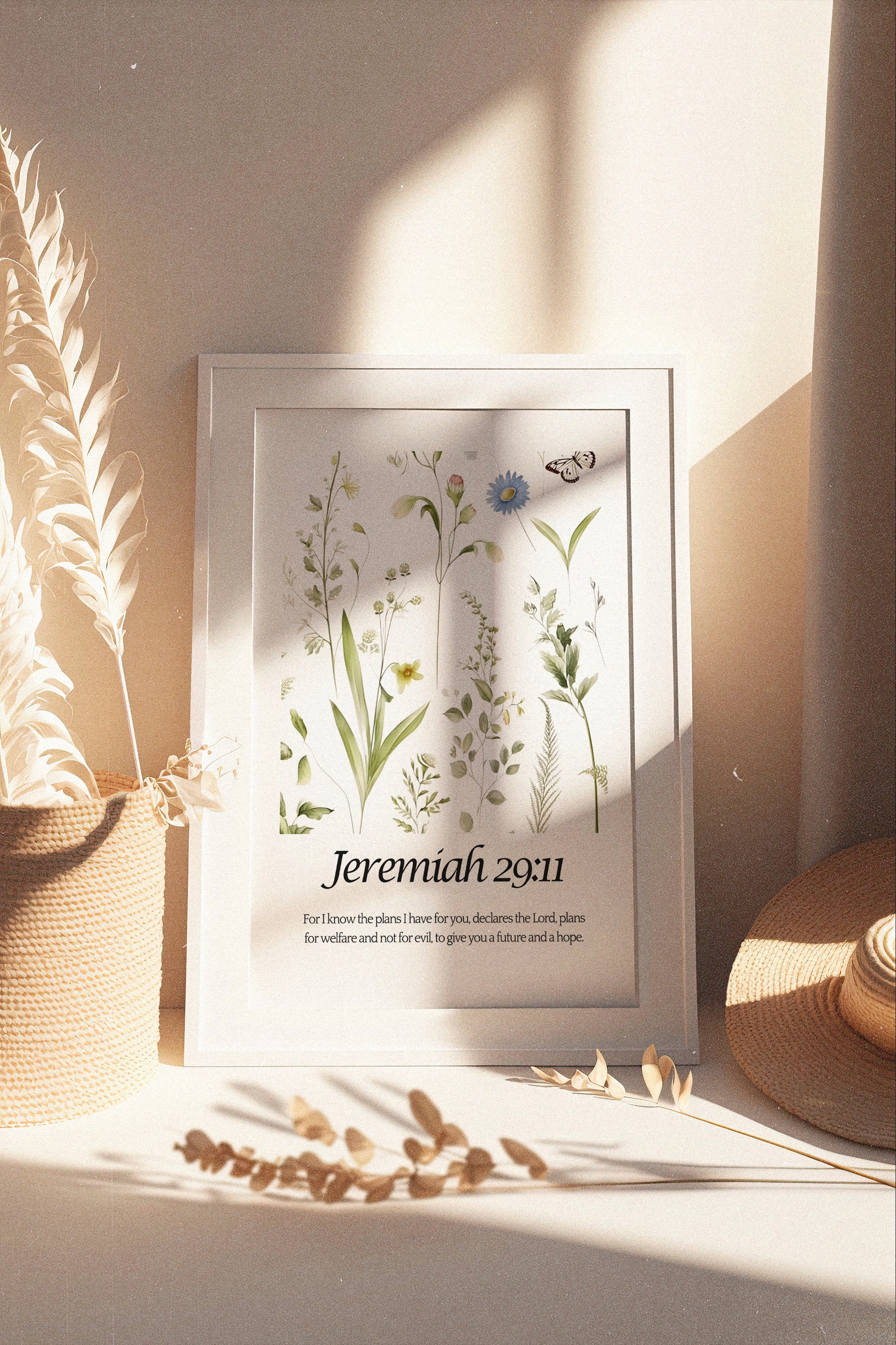 Jeremiah 29:11 Bible Verse Poster Boho Bible Verse Print Vintage ...