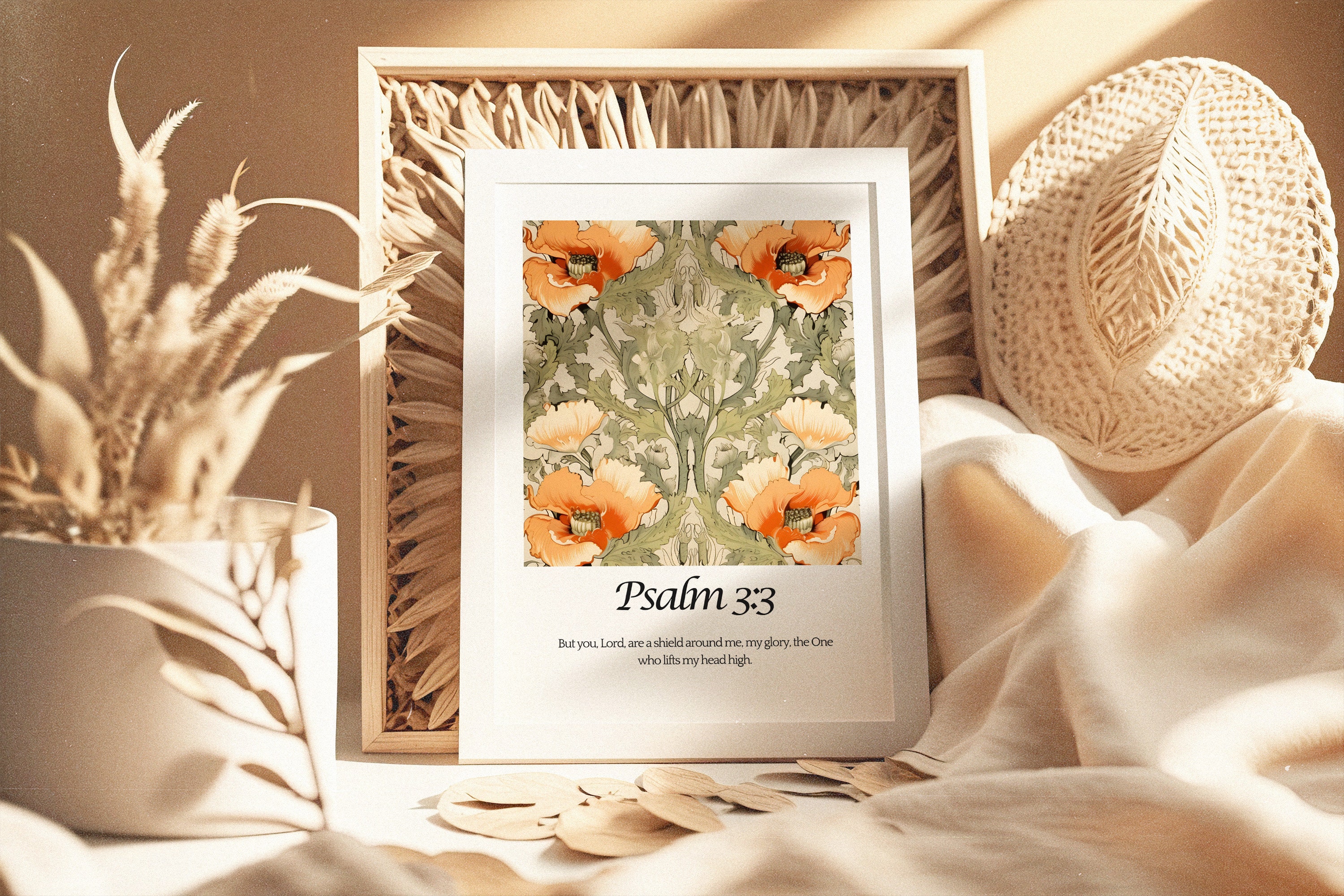 Psalm 3:3 Bible Verse Poster Boho Bible Verse Print Vintage Scripture ...
