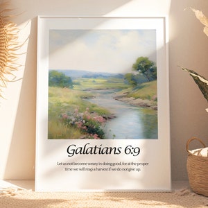 Galatians 6:9 Bible Verse Poster | Boho Bible Verse Print | Vintage ...