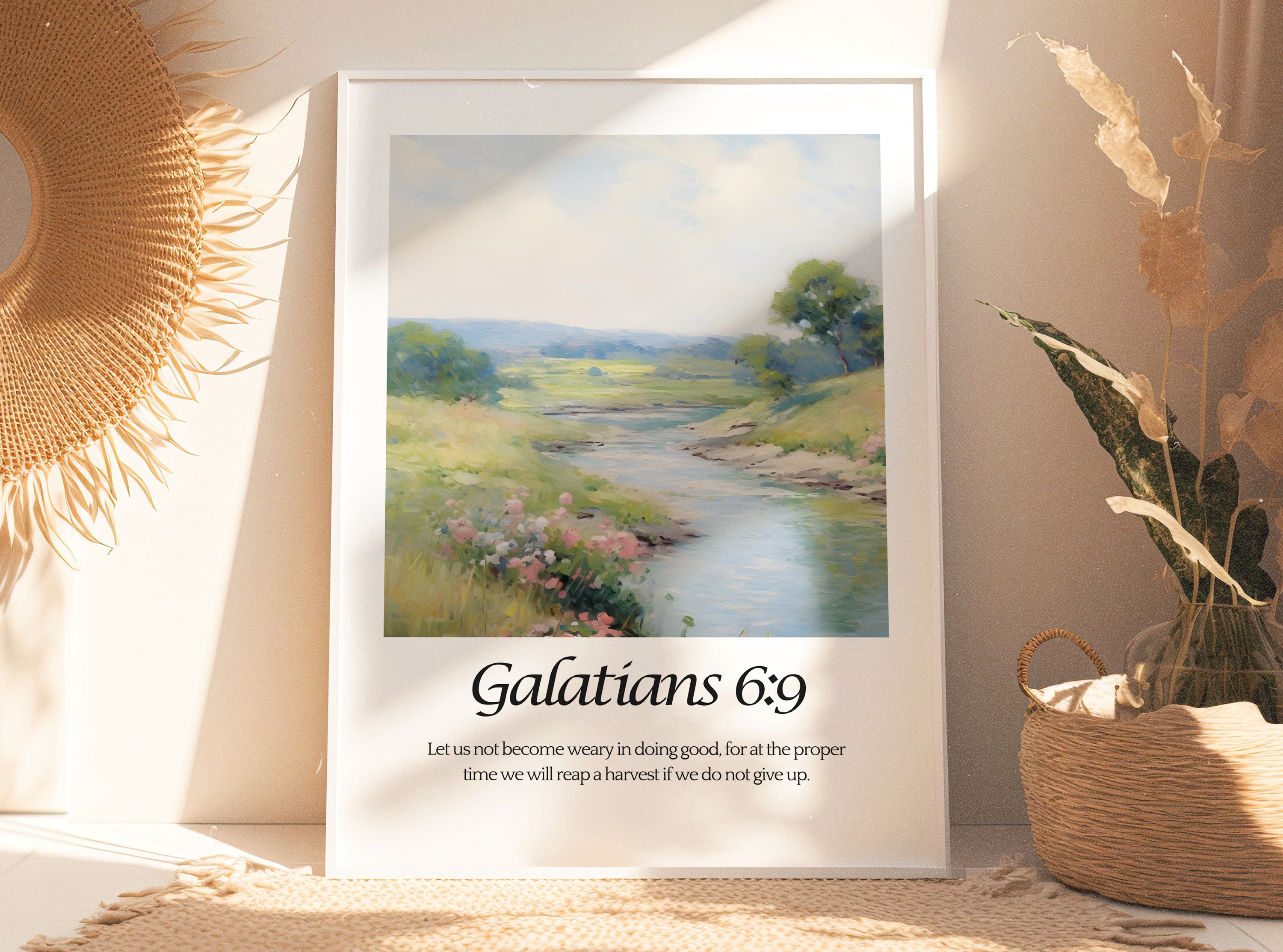 Galatians 6:9 Bible Verse Poster | Boho Bible Verse Print | Vintage ...
