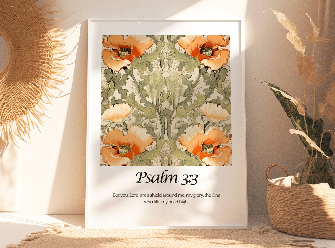 Psalm 3:3 Bible Verse Poster | Boho Bible Verse Print | Vintage ...