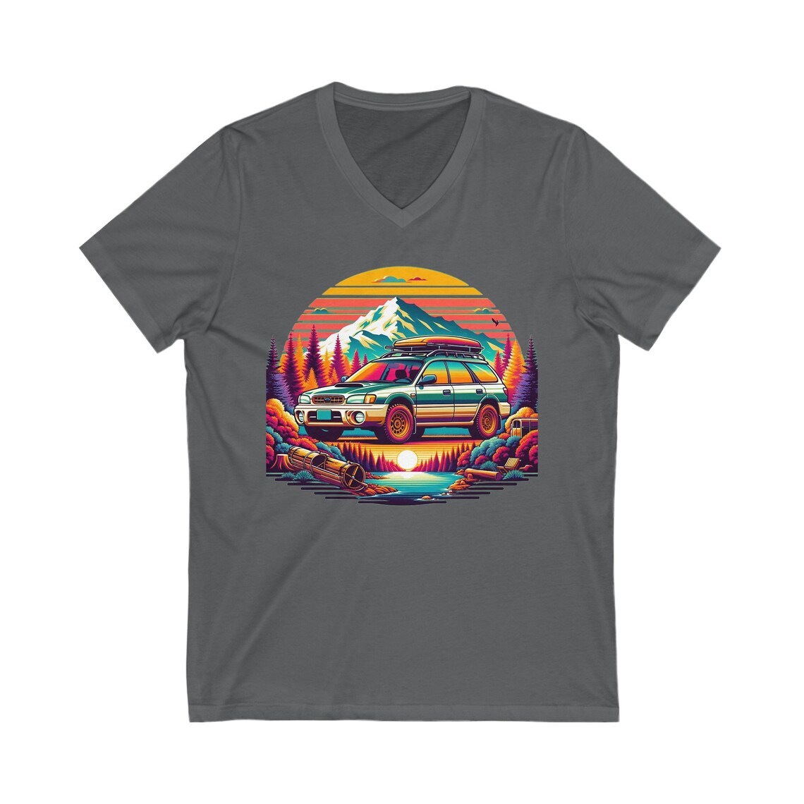 Classic Subaru Outback Overlanding V-neck T-shirt - Etsy