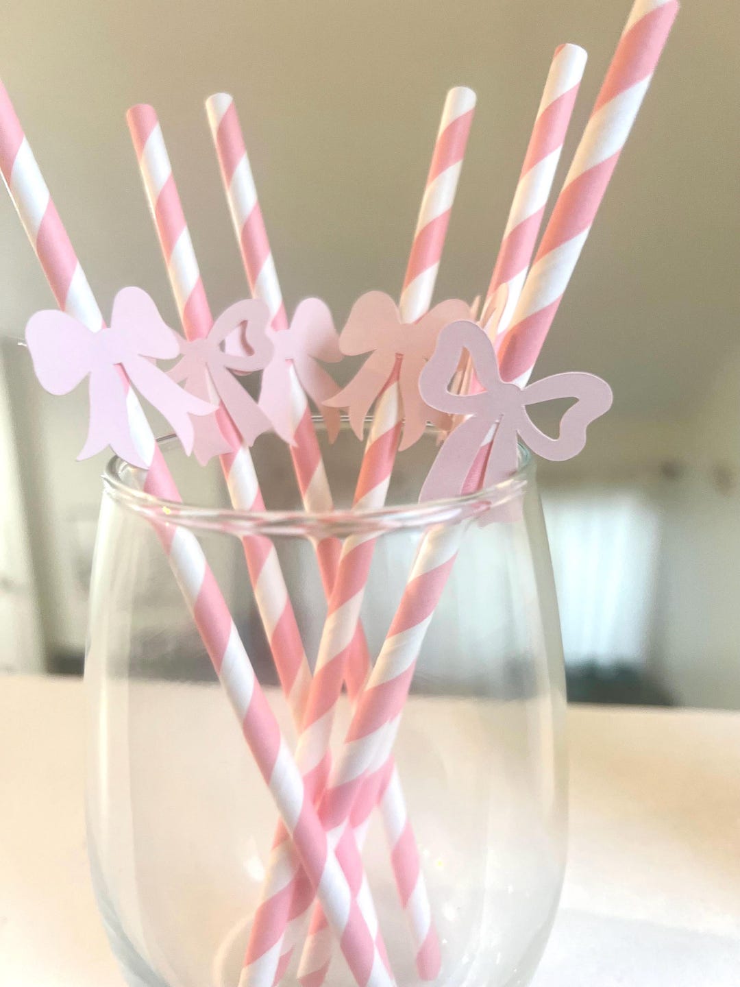 Coquette Bow Paper Straws Bachelorette Party Decor Birthday Party ...