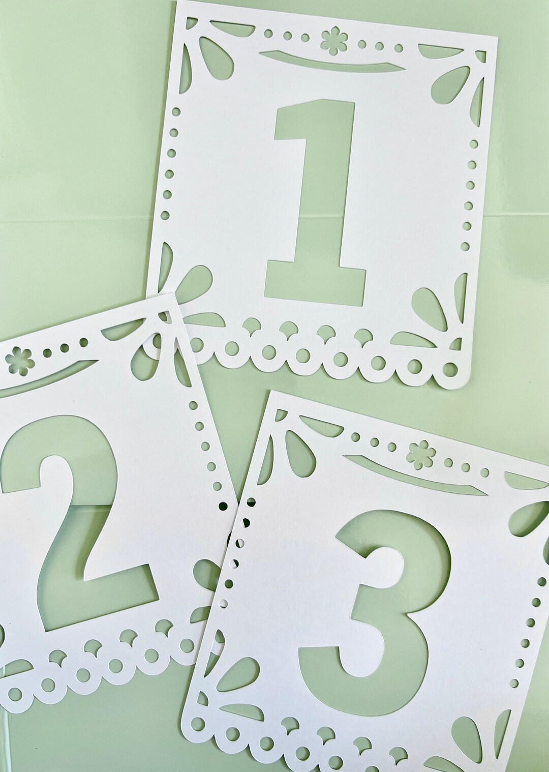 Papel Picado Table Number Birthday Decor Fiesta Party Decoration ...