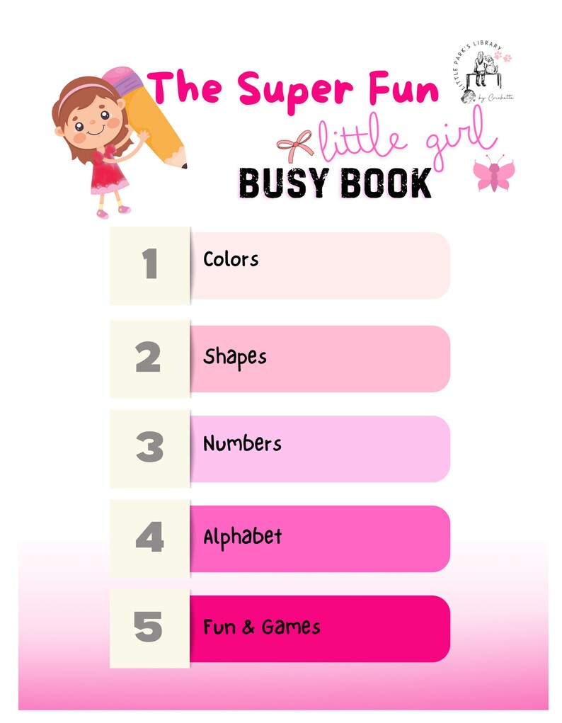 Printable: the Super Fun Little Girl Busy Book - Etsy