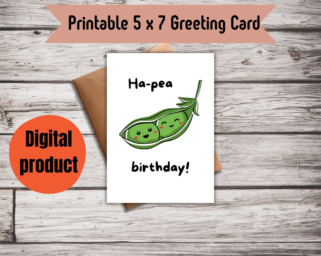 HA-PEA Birthday Greeting Card - Etsy