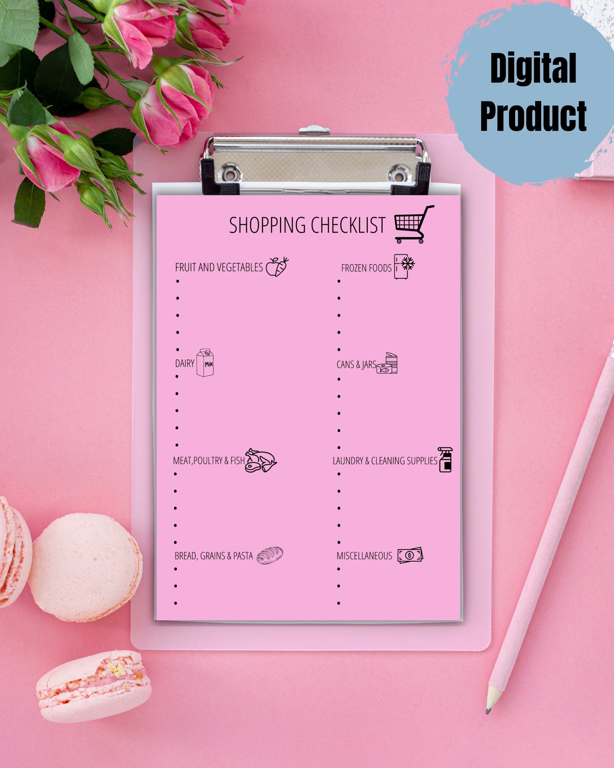Digital Shopping Checklistprintable - Etsy