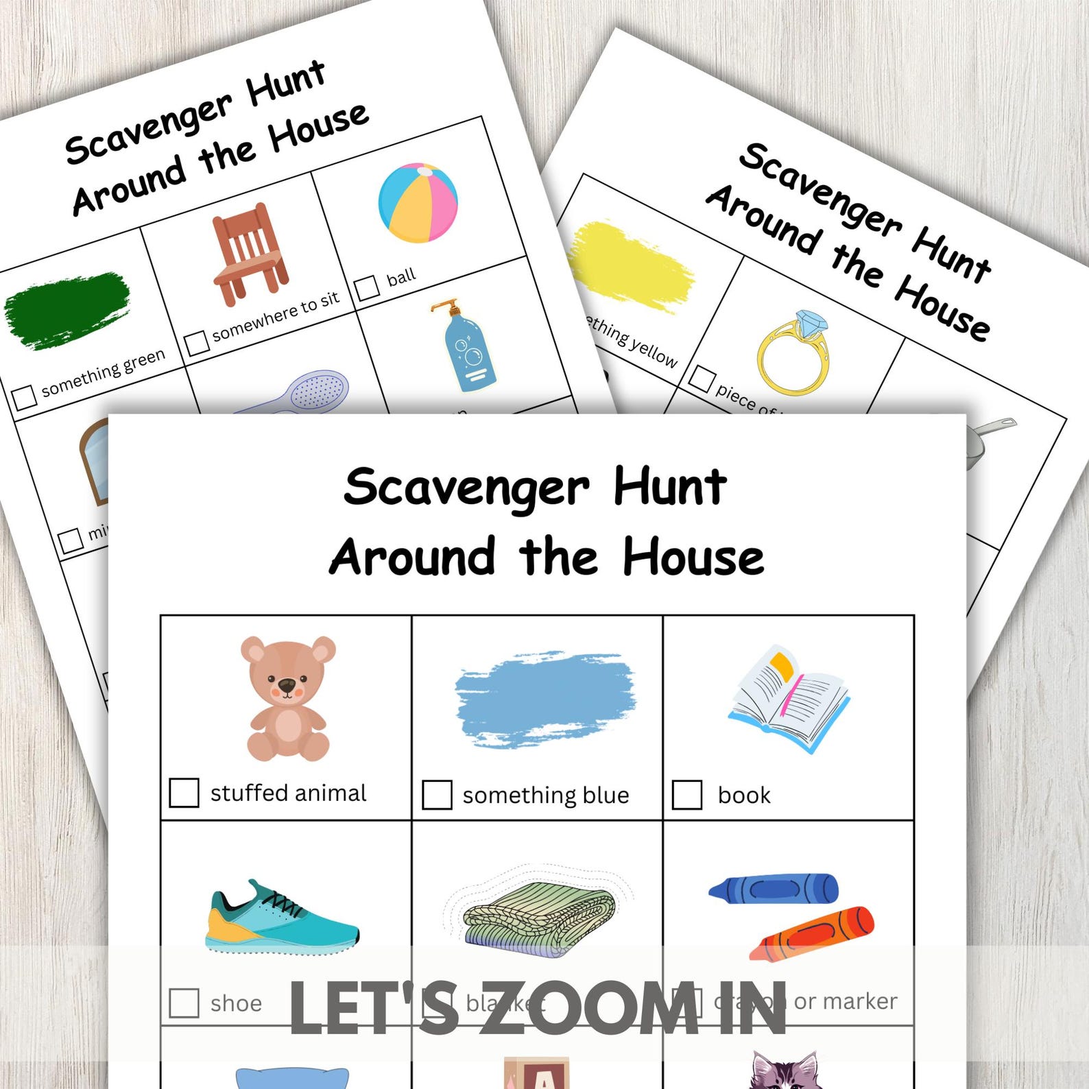 Indoor Scavenger Hunt, Toddler Scavenger Hunt, Printable Scavenger Hunt ...