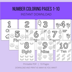 Number Coloring Pages 1-10, Sweets Coloring Pages, Prek Activity ...