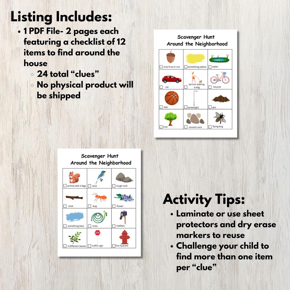 Scavenger Hunt Around the Neighborhood for Toddlers and Preschoolers ...