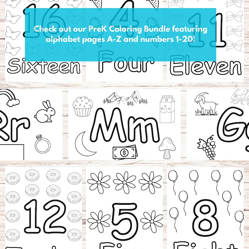 Preschool Number Coloring Pages 1-10: Printable Toddler Activity ...