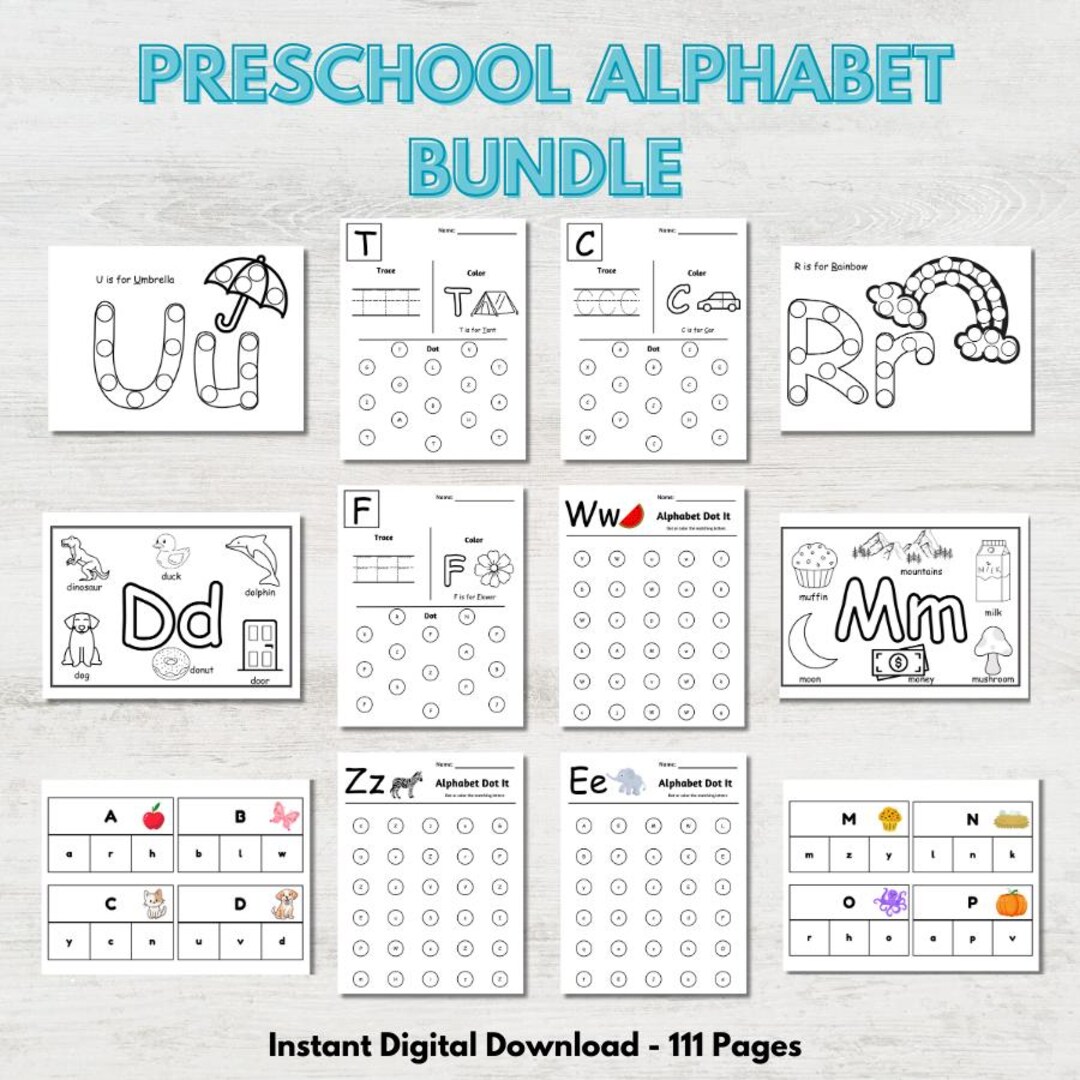 Alphabet Activity Bundle for Preschool and Kindergarten (digital ...