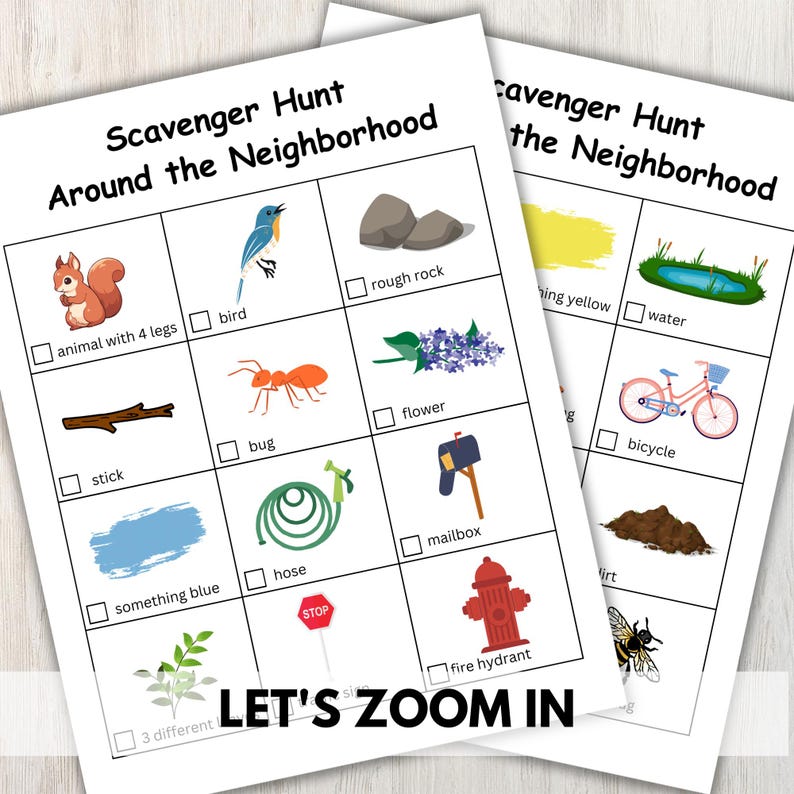 Scavenger Hunt Around the Neighborhood for Toddlers and Preschoolers ...