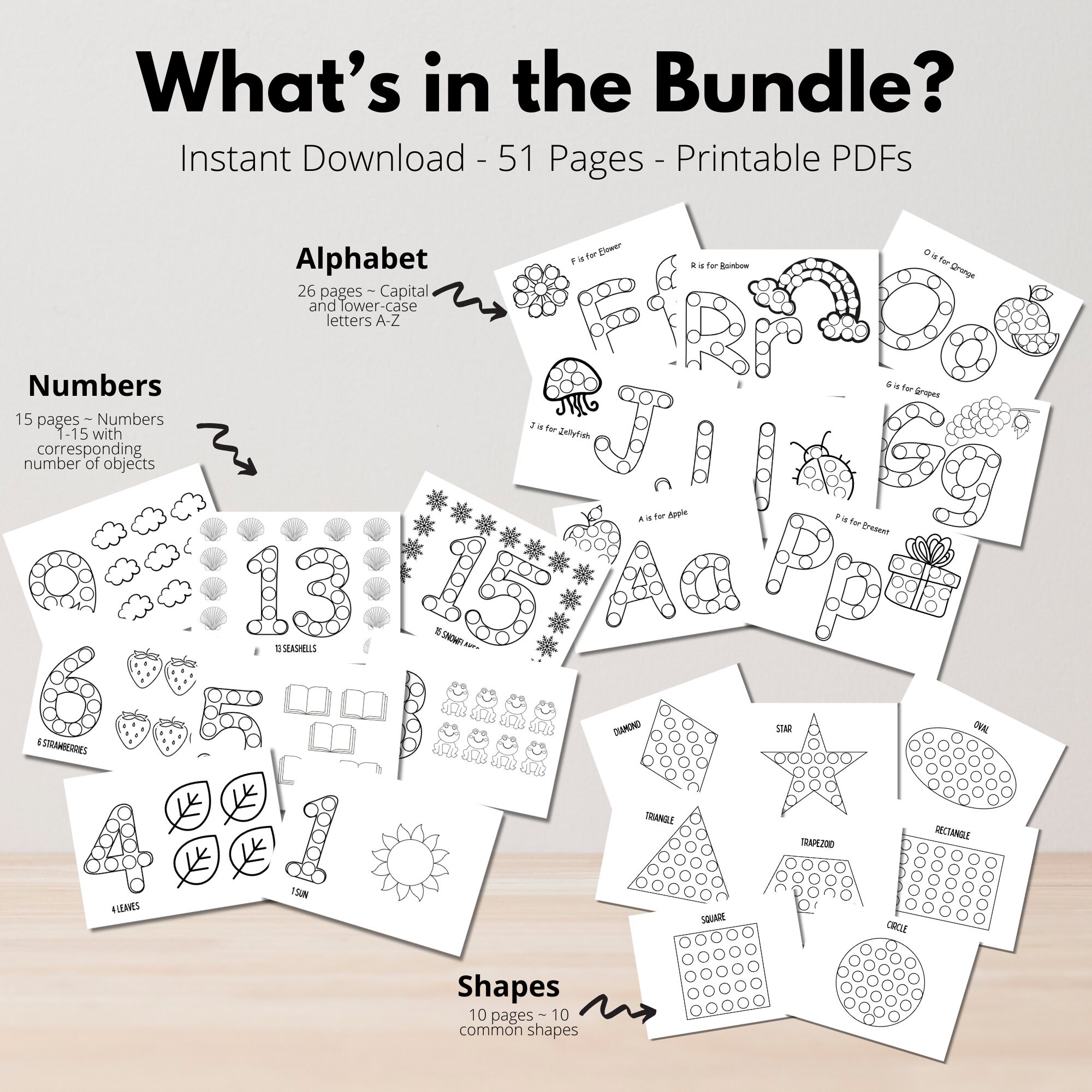 Dot Marker Activity Bundle, Alphabet Activity, Numbers Activity, Shape ...
