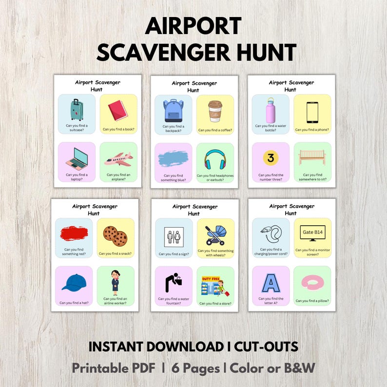 Airport Scavenger Hunt for Toddlers and Preschoolers (digital Download ...